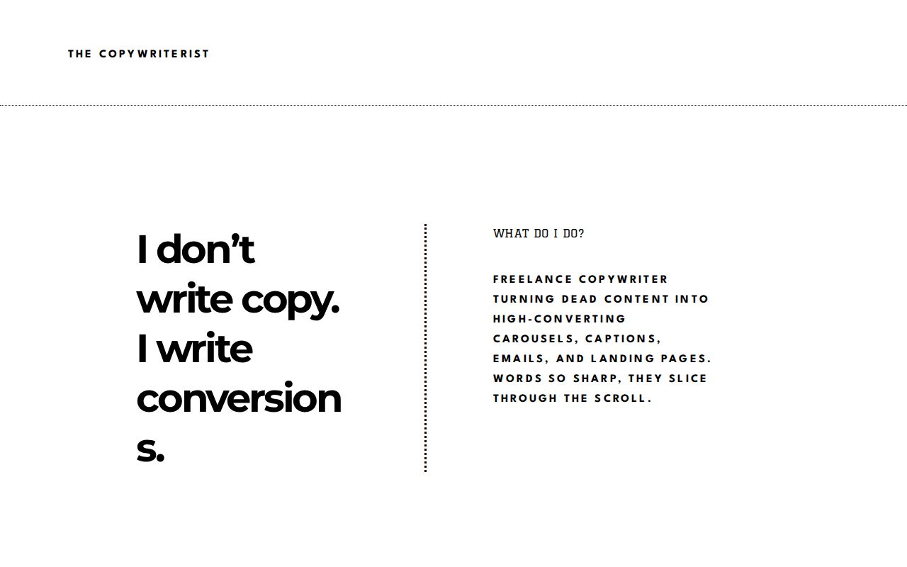 The Copywriterist – I Don’t Write Copy. I Write Conversions. (copy)